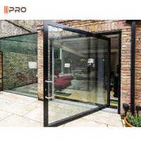 China Black 6A 12A Space Aluminum Internal Glass Pivot Doors For Office for sale