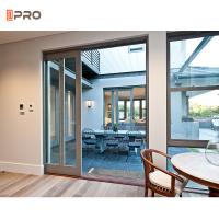 China Powder Coated Low E Patio Aluminum Sliding Glass Door Exterior Frame for sale