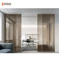 China Slim Aluminum Frame Sliding Glass Door For Wardrobe / Bedroom for sale
