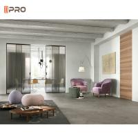 China Slim Aluminum Frame Sliding Glass Door For Wardrobe / Bedroom for sale