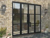 China Aluminum Glass Hinged Door Double Entrance Casement Door For Toilet for sale