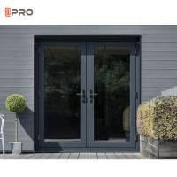 China Aluminum Frame Hinged Door Glass Swing Entry Doors 1.2mm-2.0mm Profile Thickness for sale