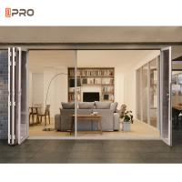 China Aluminum Luxury Steel Glass Folding Door Accordion Glass Patio Doors for sale