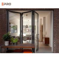 China Aluminum Luxury Steel Glass Folding Door Accordion Glass Patio Doors for sale