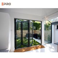 China Exterior Bi Folding Door Aluminum Folding Door Glass Patio For Store for sale