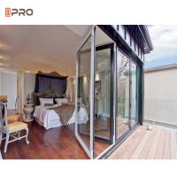 China Aluminum Double Glass Folding Door With Aluminum Frame for sale