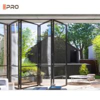 China Aluminum Double Glass Folding Door With Aluminum Frame for sale