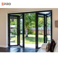 China Aluminum Double Glass Folding Door With Aluminum Frame for sale