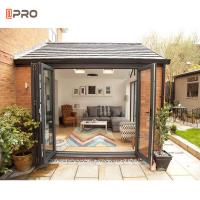 China Aluminium Folding Patio Doors Tempered Glass Bi Fold Eu Certified for sale
