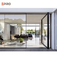 China Exterior Aluminum Pivot Doors Main Entrance Glass Frameless for sale
