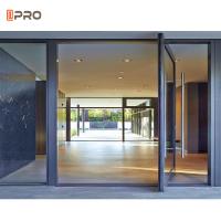 China Exterior Aluminum Pivot Doors Main Entrance Glass Frameless for sale
