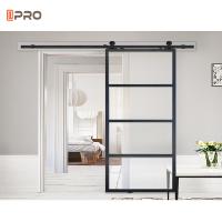 China White Interior Hardware Glass Bathroom Barn Doors Sliding Barn Door Kit for sale