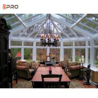 China Tempered Glass Portable Sunrooms Slant Roof Winter Conservatory for sale
