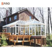 China Tempered Glass Portable Sunrooms Slant Roof Winter Conservatory for sale
