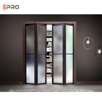 China Waterproof Frameless Glass Aluminum Folding Doors For Decorative for sale
