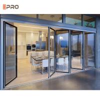 China Exterior Bi Folding Glass Door Aluminium Folding Doors Saves Space for sale