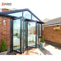 China Double / Single Glass Aluminum Frameless Glass Folding Door for sale