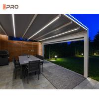 China Outdoor Motorized Modern Aluminum Pergola Awning Full Cassette 6M Wall Mount Folding Arm for sale
