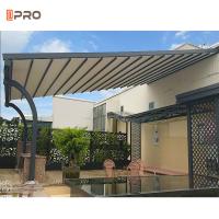 China Outdoor Motorized Modern Aluminum Pergola Awning Full Cassette 6M Wall Mount Folding Arm for sale