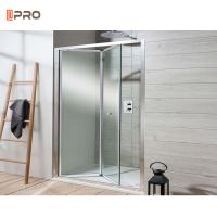 China Aluminum Modern Luxury Bi Fold Bathroom Door Shower Rooms Misted Glass for sale