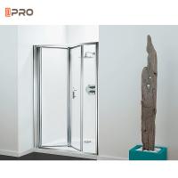 China Aluminum Moulded Japanese Sliding Bi Fold Bathroom Door Frameless Glass Sliding for sale