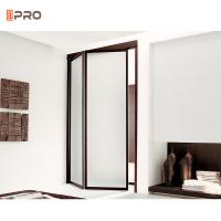 China Aluminum Moulded Japanese Sliding Bi Fold Bathroom Door Frameless Glass Sliding for sale