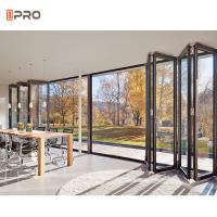 China Modern House Frameless Black T5 Aluminum Folding Doors for sale