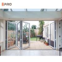 China Airtightness Hardware Triple Glass Aluminum Folding Doors for sale