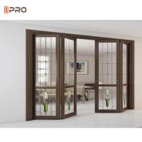 China Laminated Glass Aluminum Temporary Folding Door Commercial Partition Wall for sale
