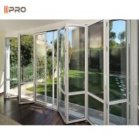 China Laminated Glass Aluminum Temporary Folding Door Commercial Partition Wall for sale