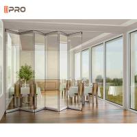 China Soundproof aluminum folding door patio folding glass bi-fold door heat insulation windproof aluminum screen door swing door for sale