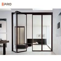 China Modern House Frameless Black T5 Aluminum Folding Doors for sale