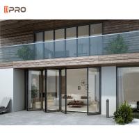 China Aluminum Alloy Double Tempered Glass Outdoor Bifold Doors for sale