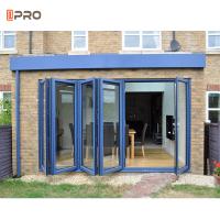 China Villa Aluminum Folding Doors Glass Clear Interior Slim Frame for sale