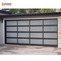 China 6063 Clear Glass Garage Door With Motor Checkered Anodised Smart Opener Aluminum Springs for sale