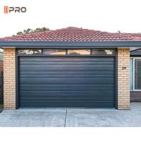 China Apartment Aluminum Garage Door Three Stripes Remote Control Sectional 8X7 Clear Roll Up Insulated With Pedestrian for sale