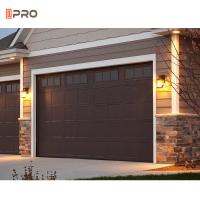 China Apartment 8X7 Aluminum Garage Door Three Stripes Remote Control Sectional Black And White for sale