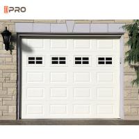 China Apartment 8X7 Aluminum Garage Door Three Stripes Remote Control Sectional Black And White for sale