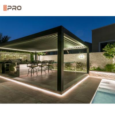 China Free Standing Aluminum Waterproof Pergola Wall Motorized Biocoimatic Gazebo Sunshade for sale
