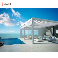 China Waterproof Aluminium Louvered Roof With LED Pergola Outdoor for sale