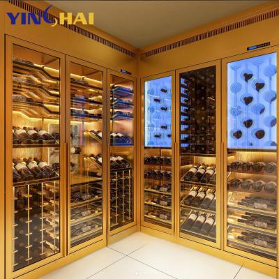 China Custom Stainless Steel Wine Cellar Freestanding Luxury Wine Cellar High Capacity for sale