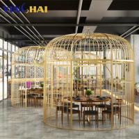 China Polished Custom Stainless Steel Products Decoration Birdcage Booth For Hotel for sale