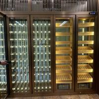 China 304 Stainless Steel Cigar Cabinet Villa Humidor Cabinet With LED Constant Temperature And Humidity for sale