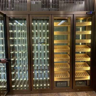 China 304 Stainless Steel Cigar Cabinet Villa Humidor Cabinet With LED Constant Temperature And Humidity for sale
