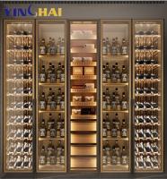 China Stainless Steel Living Room Wine Cabinet Customised With Thickened Tempered Glass for sale