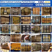 China Stainless Steel Living Room Wine Cabinet Customised With Thickened Tempered Glass for sale
