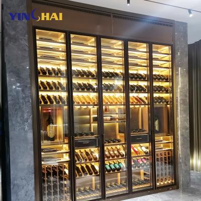 China Constant Temperature Stainless Steel Wine Cabinet Luxury Wine Cabinet For Bars And Living Rooms for sale