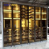 China Commercial Glass Door Whiskey Display Cabinet With Customized Logo And Lights for sale