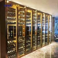 China Italian Style Stainless Steel Wine Cabinet Living Room Glass Door Wine Cooler Absorption Refrigerator for sale