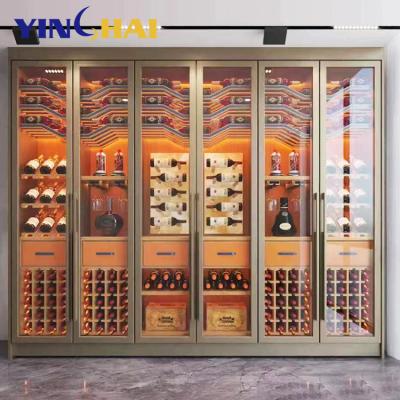 China Commercial Stainless Steel Wine Cabinet Safe Storage Temperature Controlled Wine Cabinet for sale